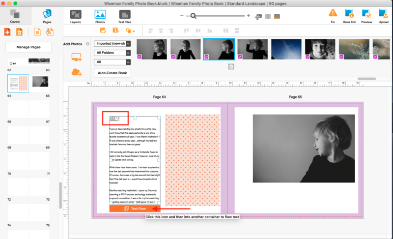 Using Textflow in BookWright » BOOK THIS PROJECT.
